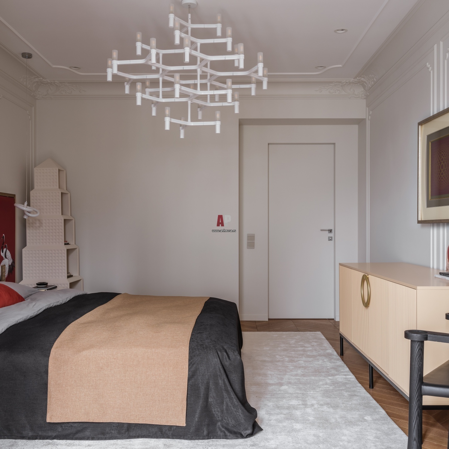 Фото интерьера спальни квартиры в стиле фьюжн